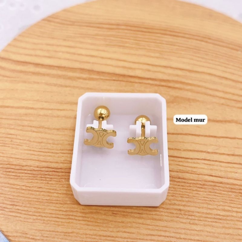 Jual Anting Titanium Asli model mur Anting Premium Quality Anti Karat ...