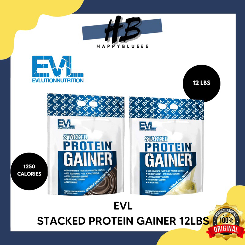 Jual EVL STACKED PROTEIN GAINER 12 LBS MASS GAINER | Shopee Indonesia