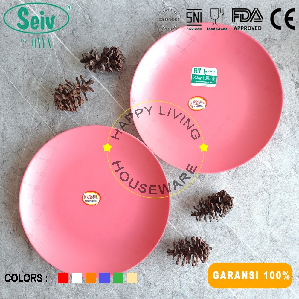 Jual SEIV Piring Makan 9" Melamin Fiori Pink Piring Ceper Seiv by Onyx ...