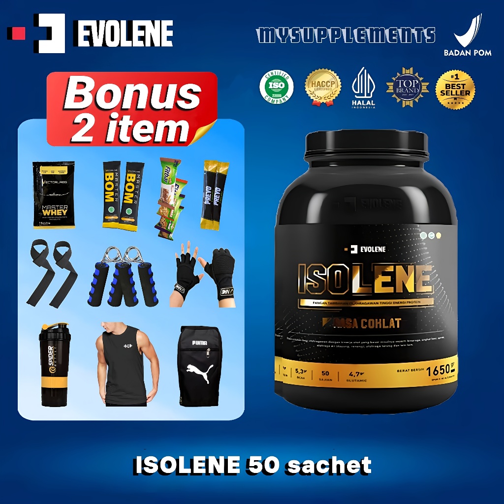 Jual Evolene Isolene Whey Protein Isolate 50 serving | Shopee Indonesia