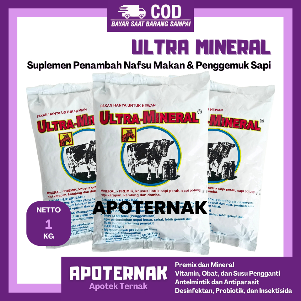 Jual ULTRA MINERAL 1 Kg - Suplemen Penggemuk Sapi Kambing Ternak ...