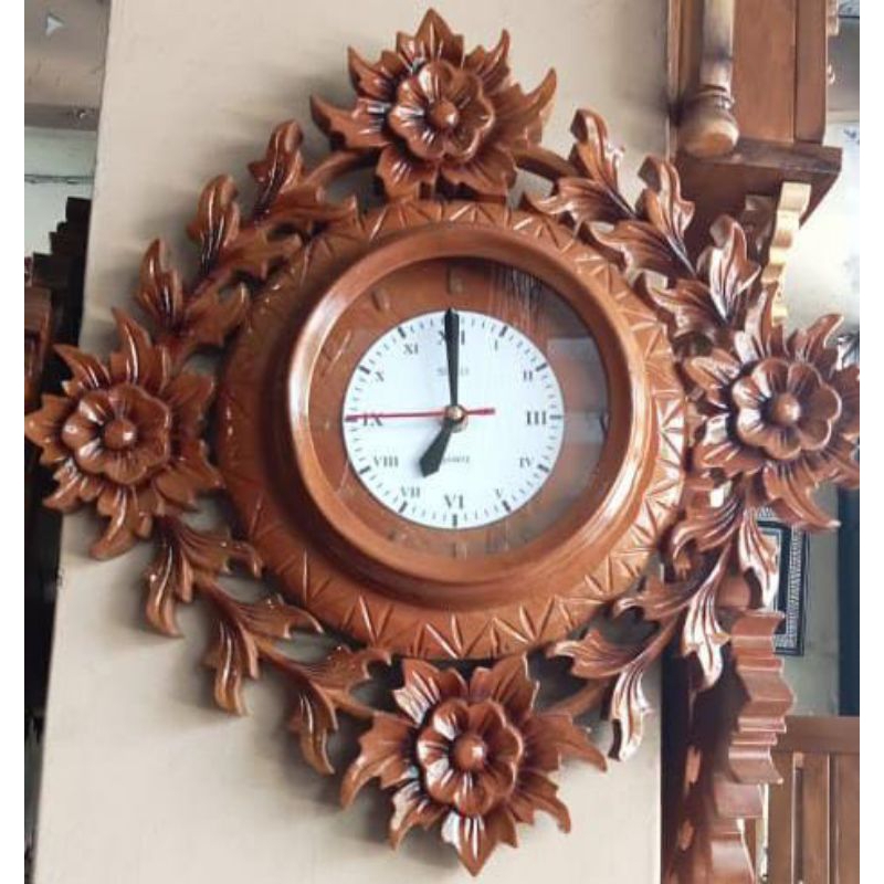 Jual Jam dinding ukiran kayu jepara ukir khas asli jepara termurah ...