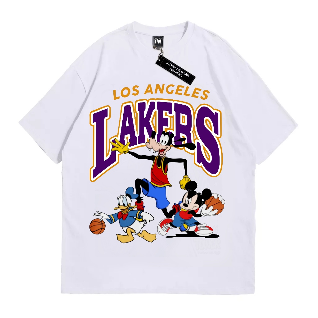 Jual TWINS - KAOS LAKERS MICKEY MOUSE WHITE / KAOS NBA LAKERS KARTUN ...