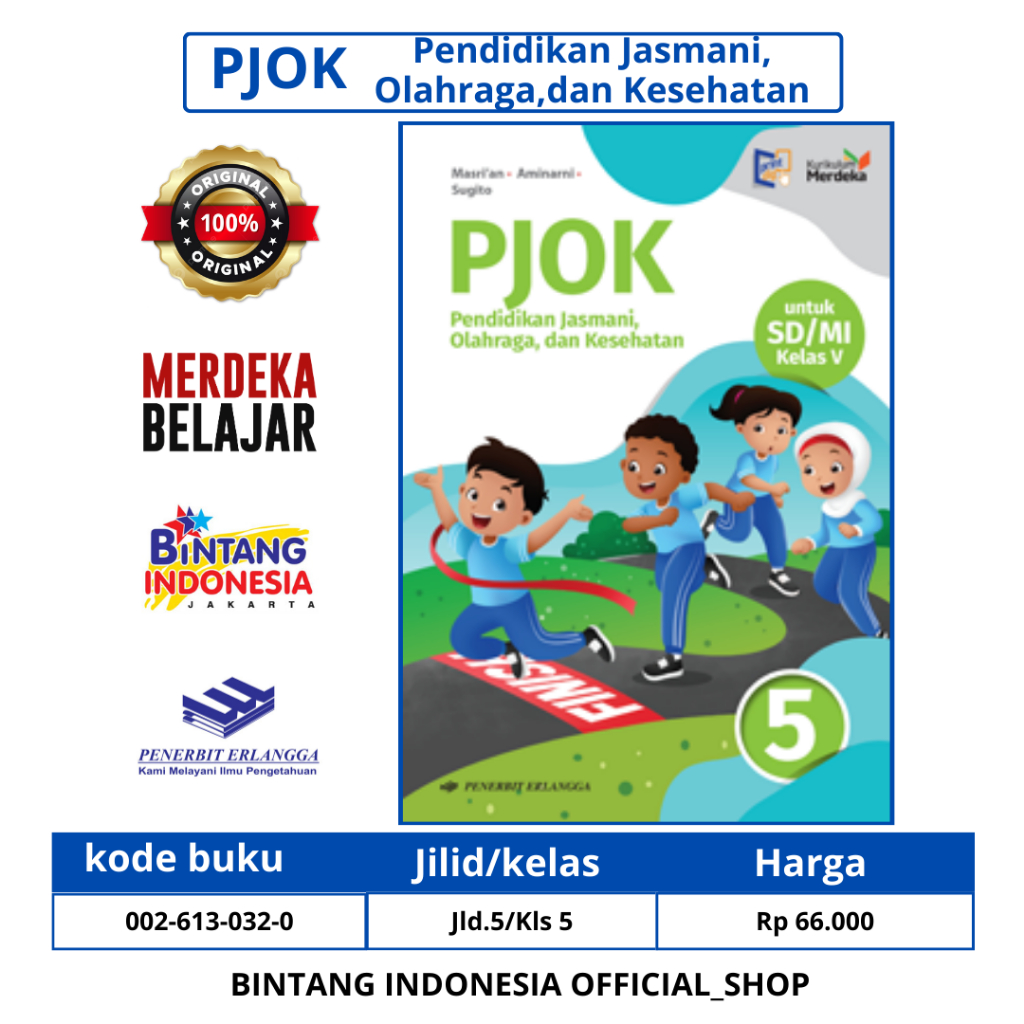 Jual Erlangga - Buku Pelajaran PJOK Kelas 5 SD/MI Kurikulum Merdeka | Shopee Indonesia