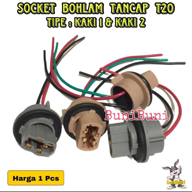 Jual SOCKET LAMPU T20 / Soket Fitting Bohlam Lampu Tancap T20 Kaki 1 ...