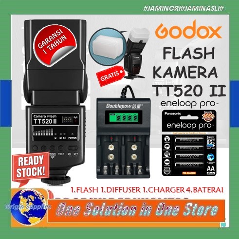 Jual GODOX TT520 II TT520II TT 520 II FLASH KAMERA DSLR MIRORLESS ...