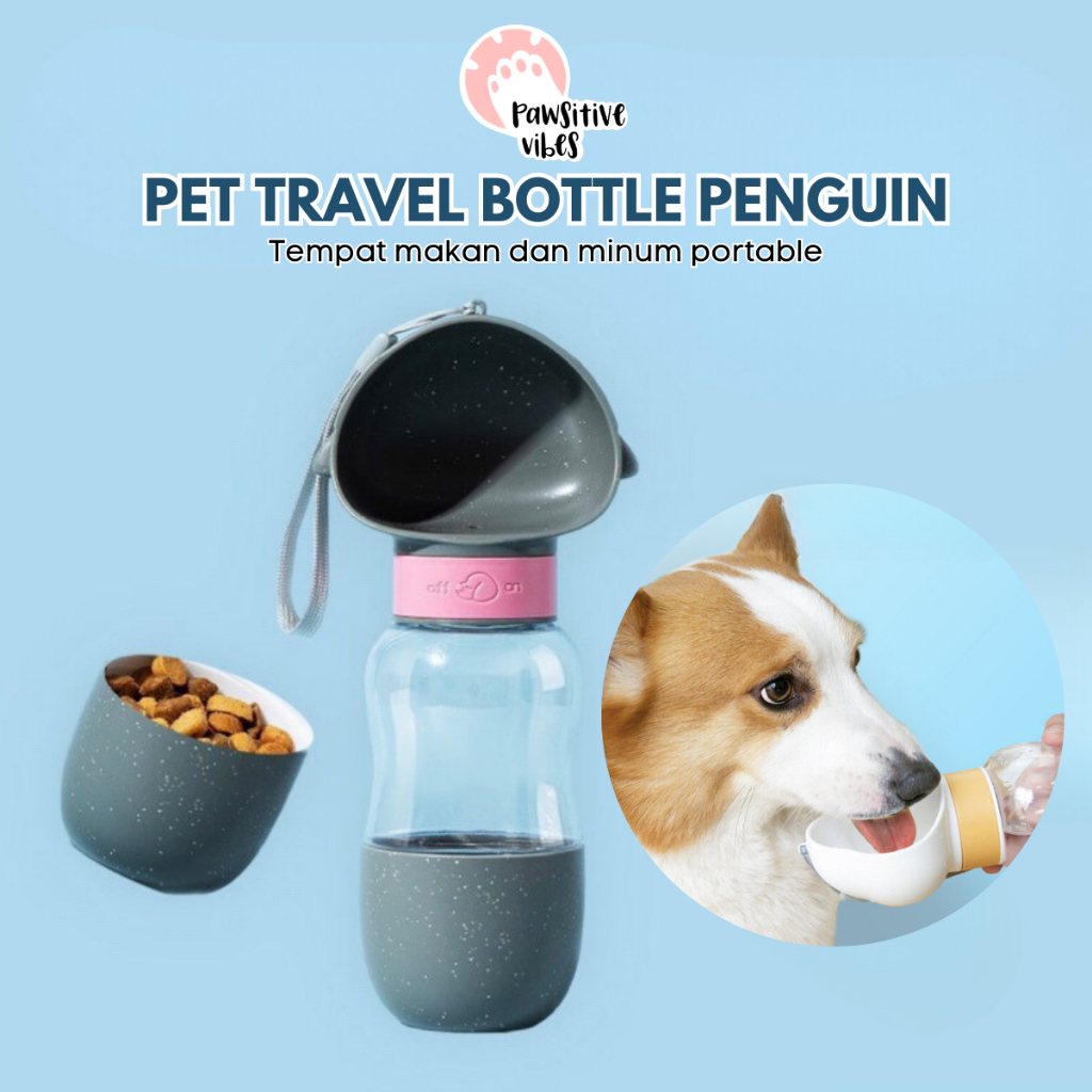 Jual Pet Travel Bottle Penguin - Pet Feeder 2in1 Pet Travel Water Bottle Botol Minum Makan ...