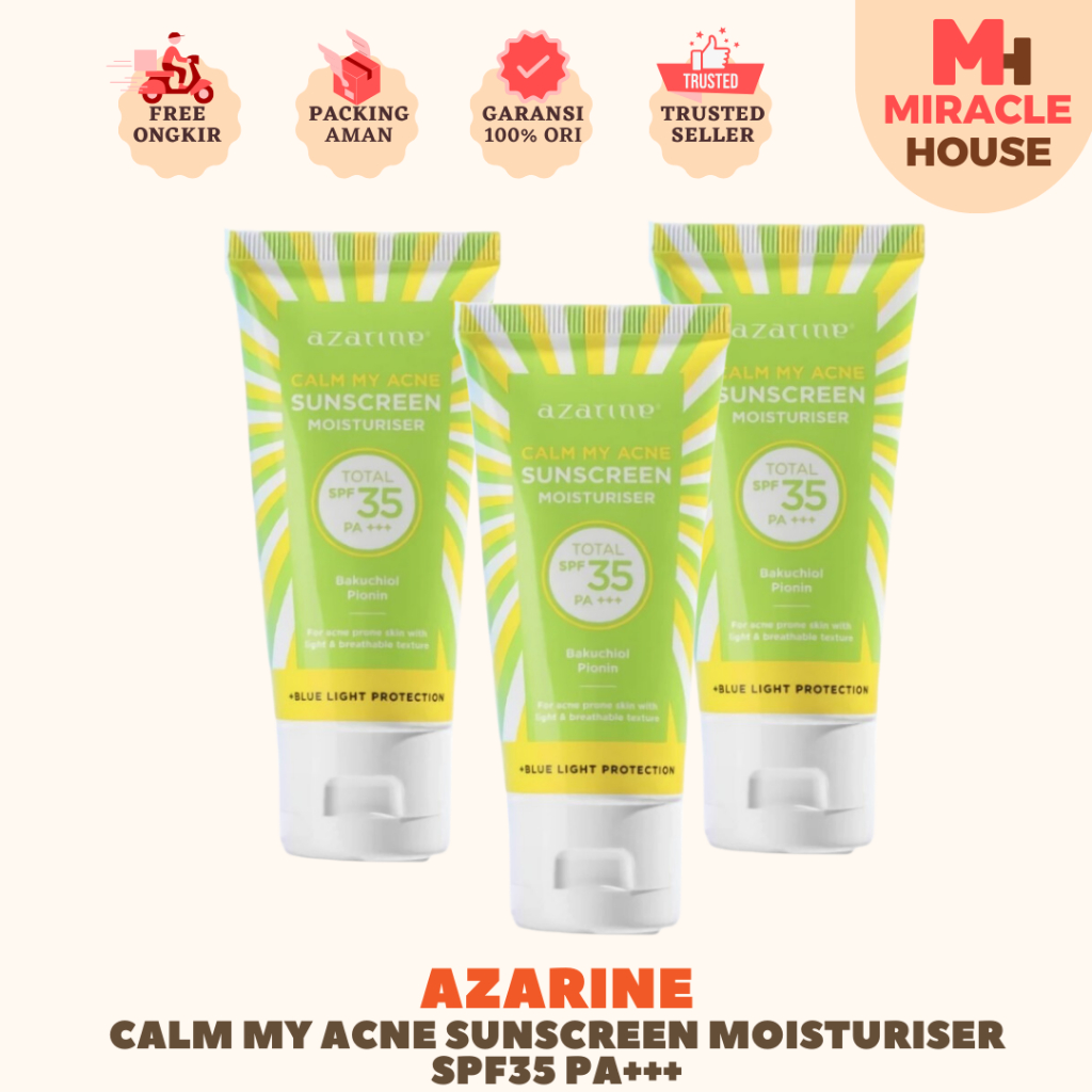 Jual Miracle House Azarine Sunscreen Acne Moisturiser SPF35 40ml azarin ...