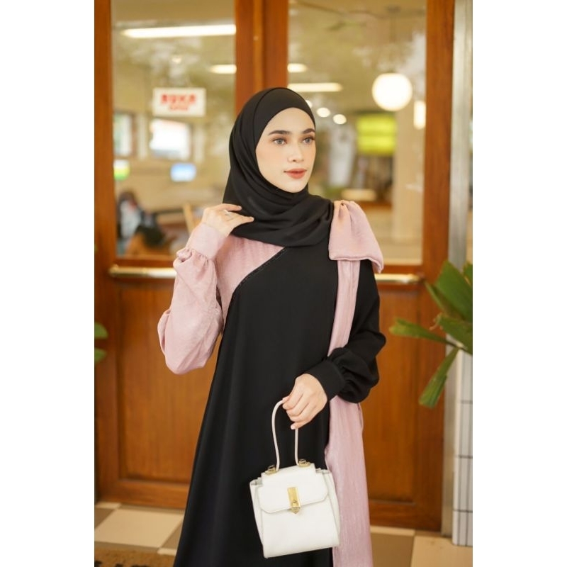 Jual Abaya Gamis Hitam JODHA Muslimah Saudi Arabia Mix Black Renda and ...