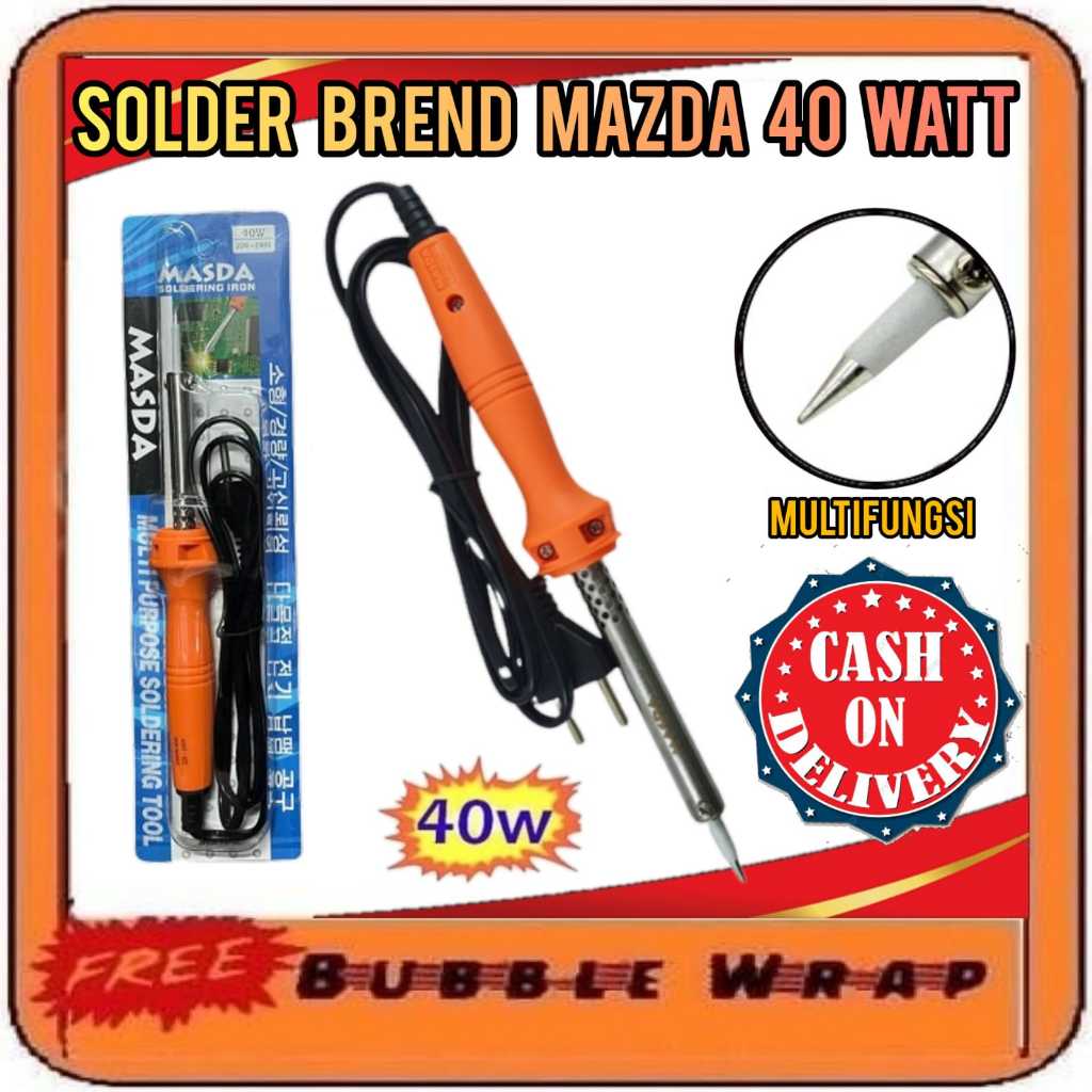 Jual ALAT PATRI LISTRIK SOLDER MASDA + TIMAH 10 M SOLDERING IRON 40 ...
