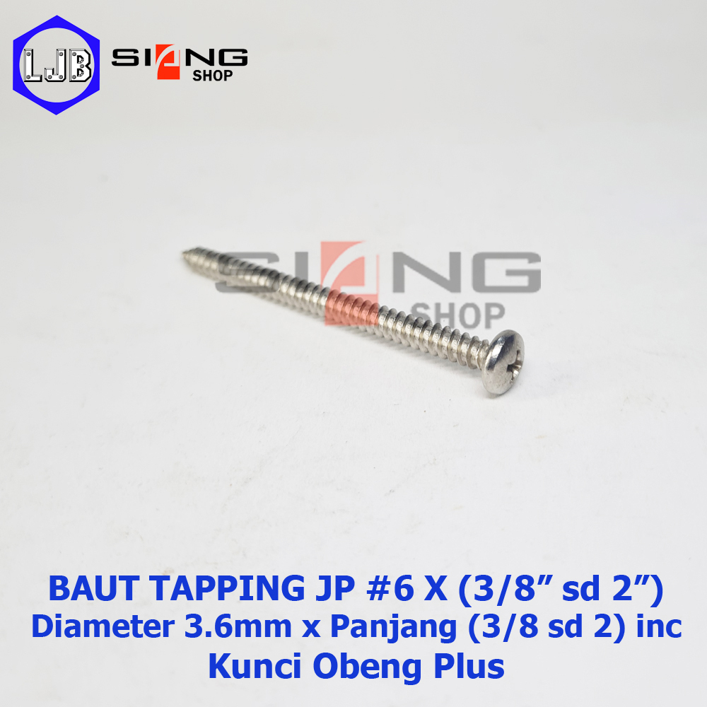 Jual Baut Stainless JP #6 Sekrup Tapping Screw | Shopee Indonesia