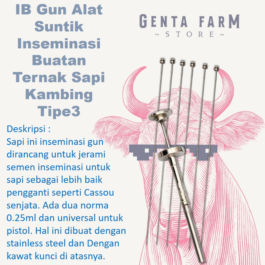 Jual IB Gun Alat Suntik Inseminasi Buatan Ternak Sapi Kambing Tipe3 ...
