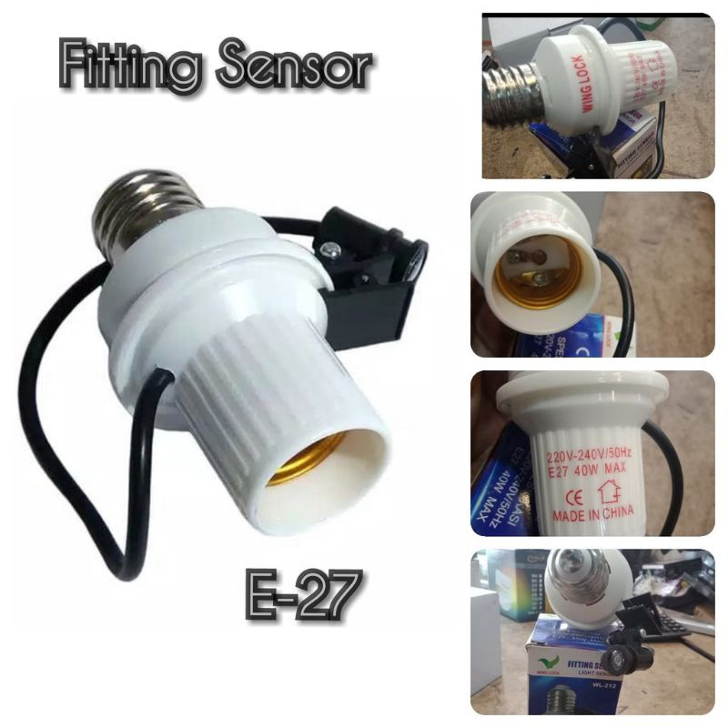 Jual Fitting Lampu Sensor Gelap E27 Fitting Sensor Led | Shopee Indonesia