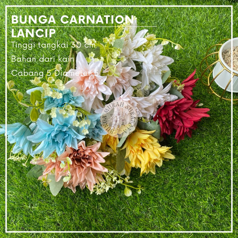 Jual BUNGA CARNATION LANCIP/BUNGA ARTIFICIAL/BUNGA DEKORASI MURAH (NK ...