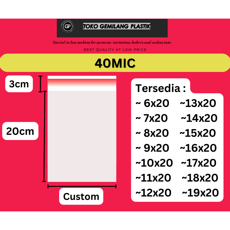 Jual 40MIC (TEBAL) OPP Plastik Roti / Plastik Kemasan makanan / Plastik ...
