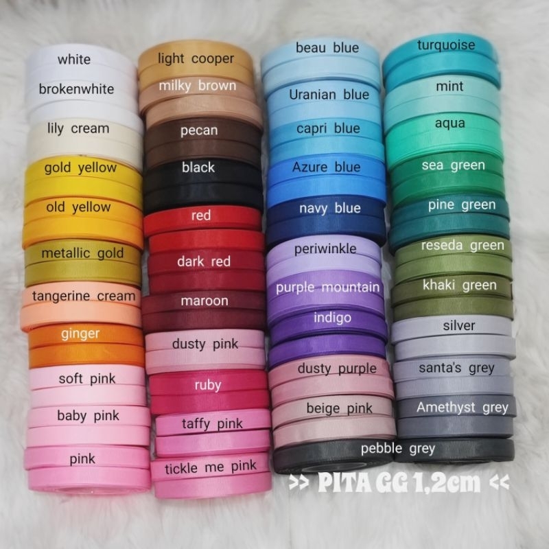 Jual 20 yard Pita grosgrain pita salur pita garis 1,2cm ( 1/2 inchi ...
