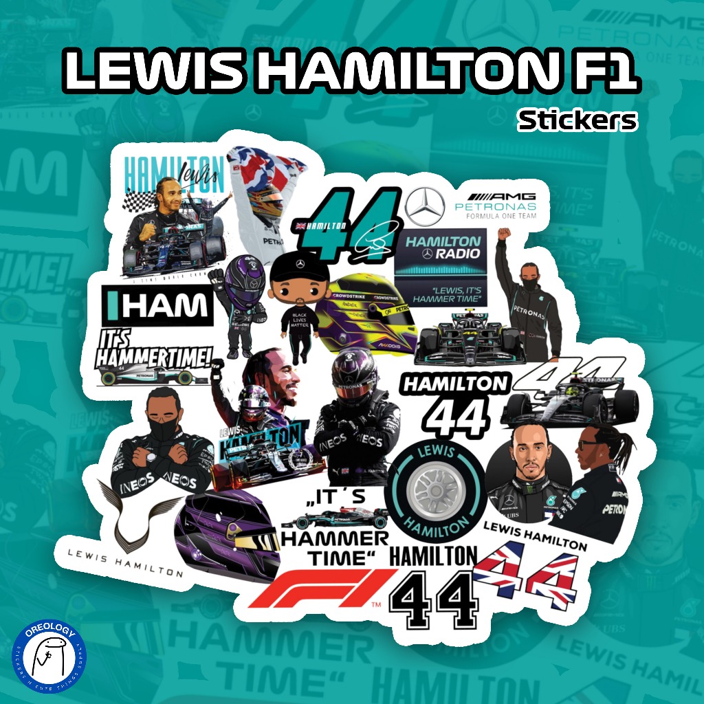 Jual Sticker pack F1 Lewis Hamilton 15-25pcs /stikerglossy/stikerf1 ...