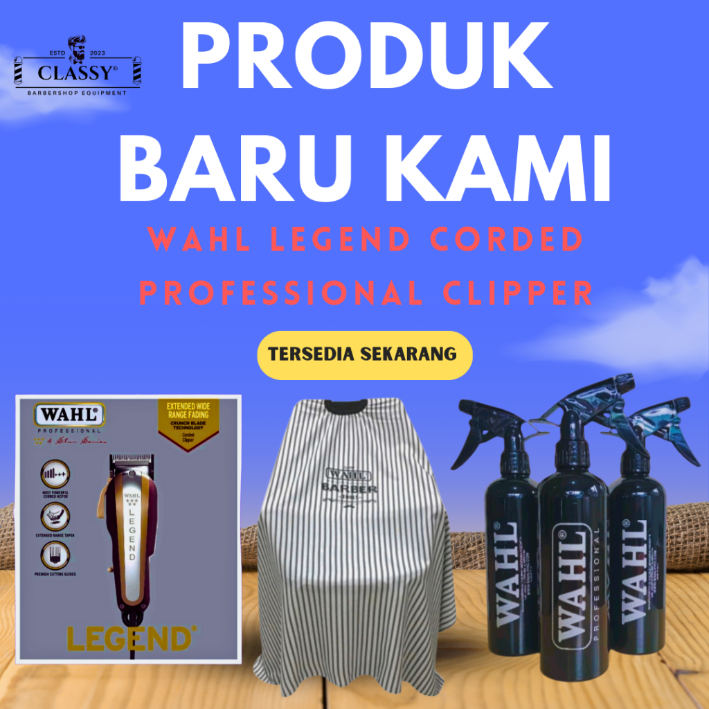 Jual LEGEND WAHL CLIPPER CORDED PAKET BUNDLING KAIN KEP BOTOL SPRAY ORI ...