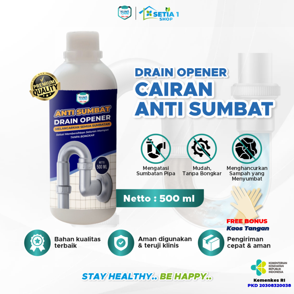 Jual Cairan Anti Sumbat Mampet Klino Care 500 ml Pembersih Saluran Air ...