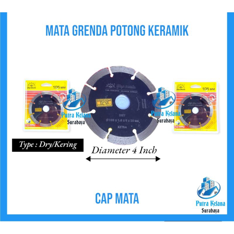 Jual Diamond Wheel Cap mata 4"/Pemotong Keramik Cap Mata/Mata Grenda ...