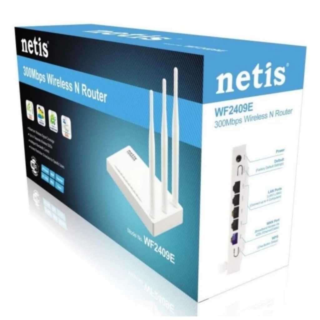 Jual Netis WF2409E N300 Easy Setup Wireless Router 3 Antena | Shopee Indonesia