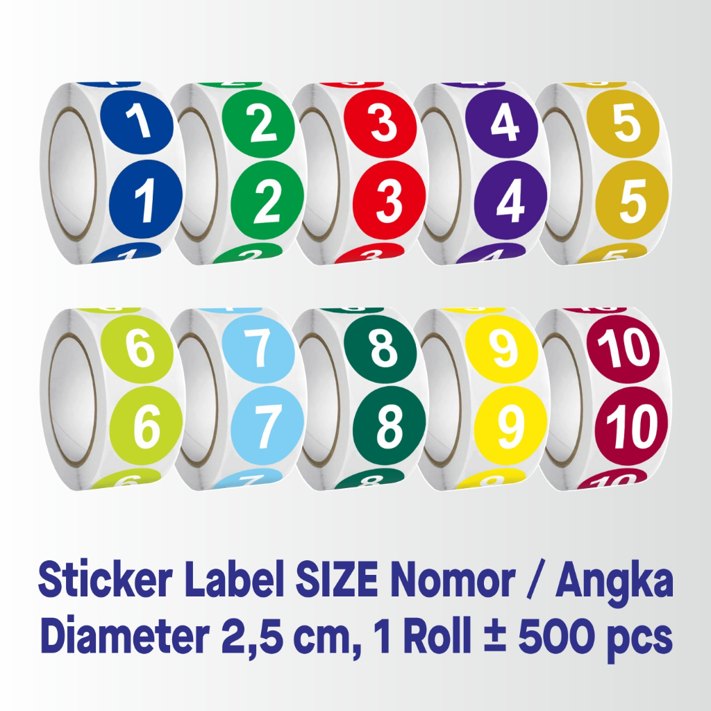 Jual Sticker Label Size Ukuran Nomor Sepatu Baju Celana 2,5 cm ± 500pcs ...