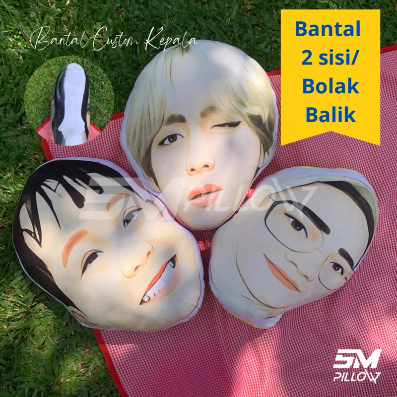 Jual Bantal Custom Foto dan Kartun Bentuk Kepala 45cm | Shopee Indonesia