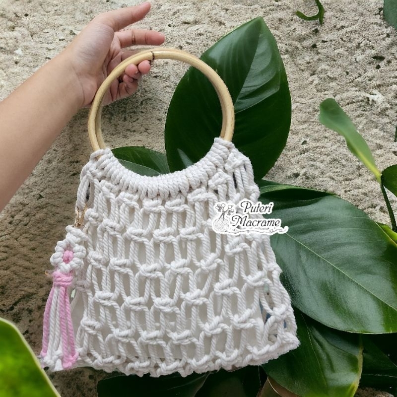 Jual Tas Handbag Macrame, Tas Rajut Retro Aesthetic (Kode 1) | Shopee ...