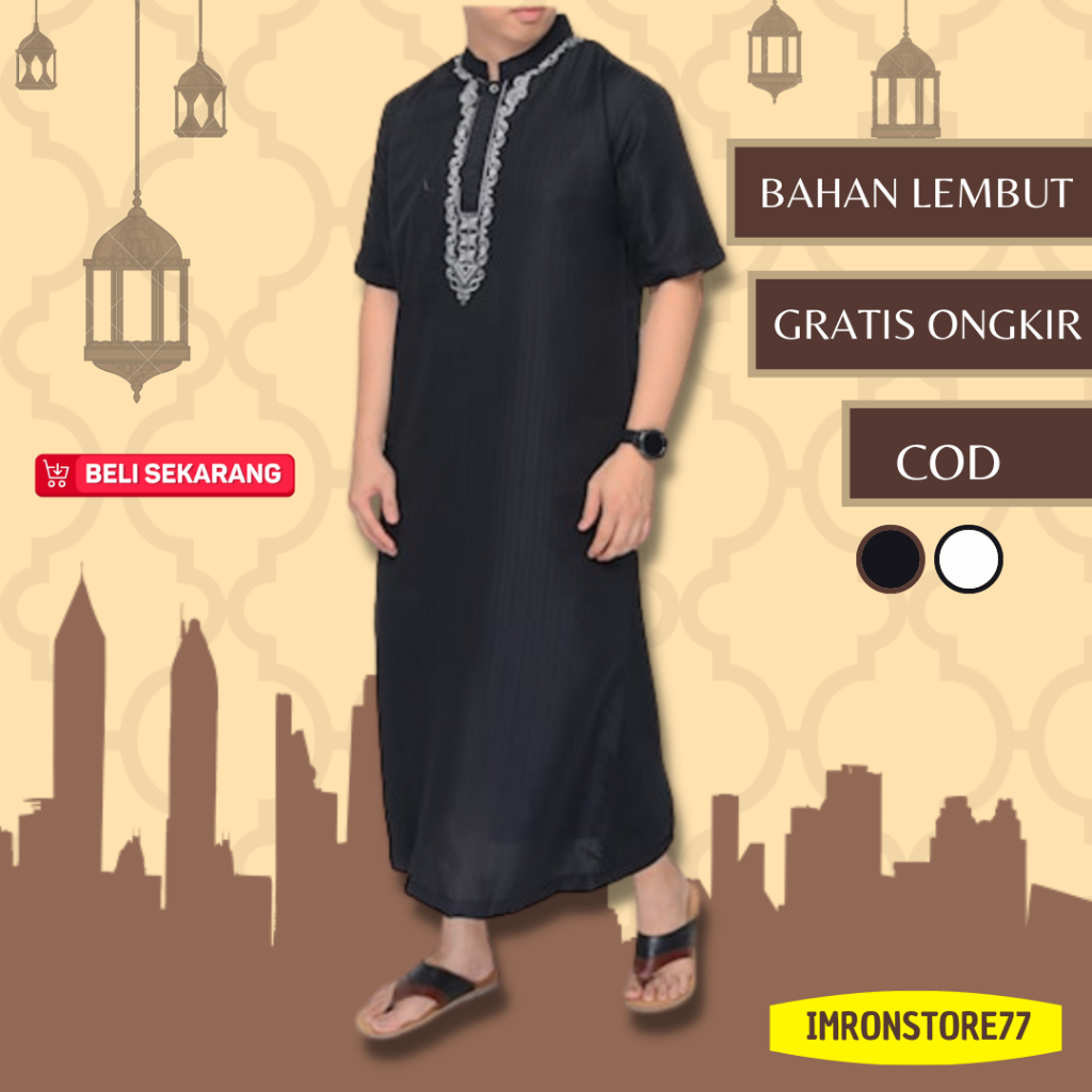 Jual Baju Jubah Pria Gamis Pria Al Haramain Pakistan Lengan Pendek ...