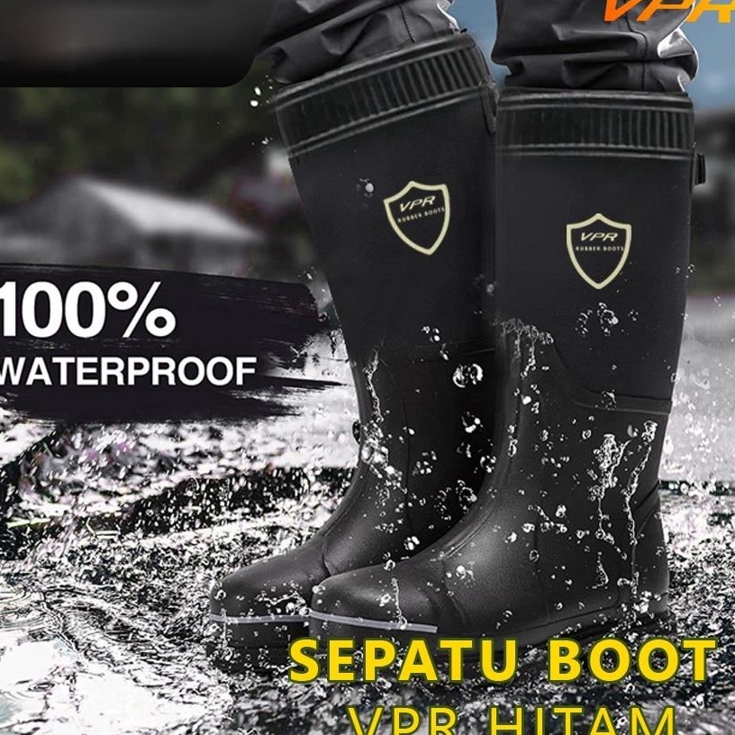 Jual Sepatu Boots Karet Boot Hitam Pria Kerja Safety Proyek Bot Panjang ...