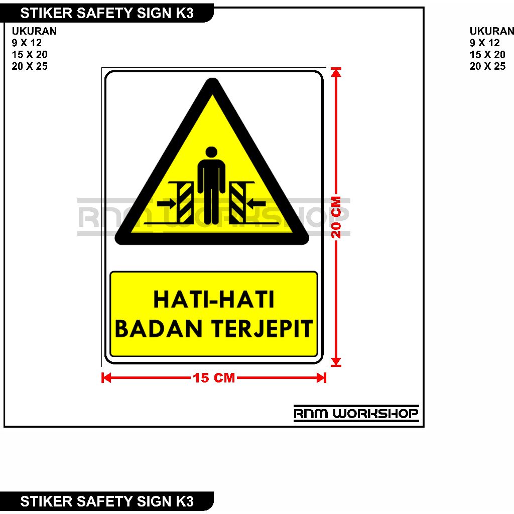 Jual STIKER SAFETY SIGN RAMBU K3 HATI - HATI BADAN TERJEPIT | Shopee ...