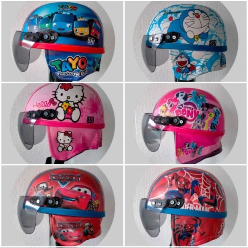 Jual Helm Anak Retro sincan Usia 2-6 Tahun Berbagai Macam Karakter ...