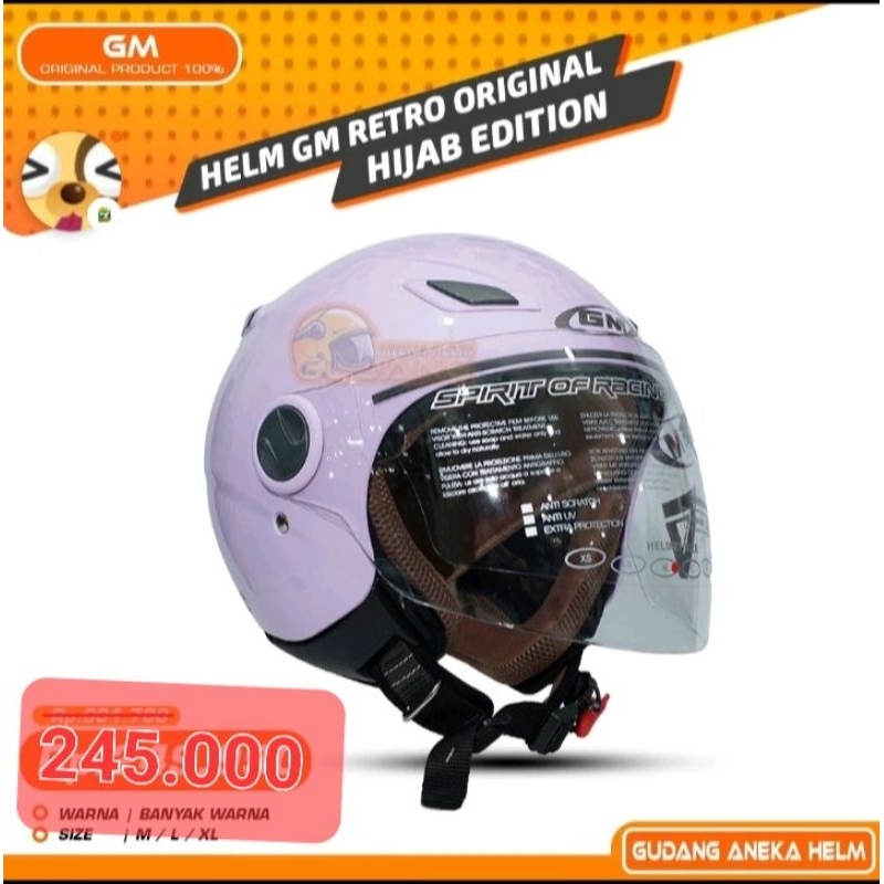 Jual HELM GM VENUS HIJAB ORIGINAL/HELM MOTOR RETRO HIJAB/HELM VESPA ...