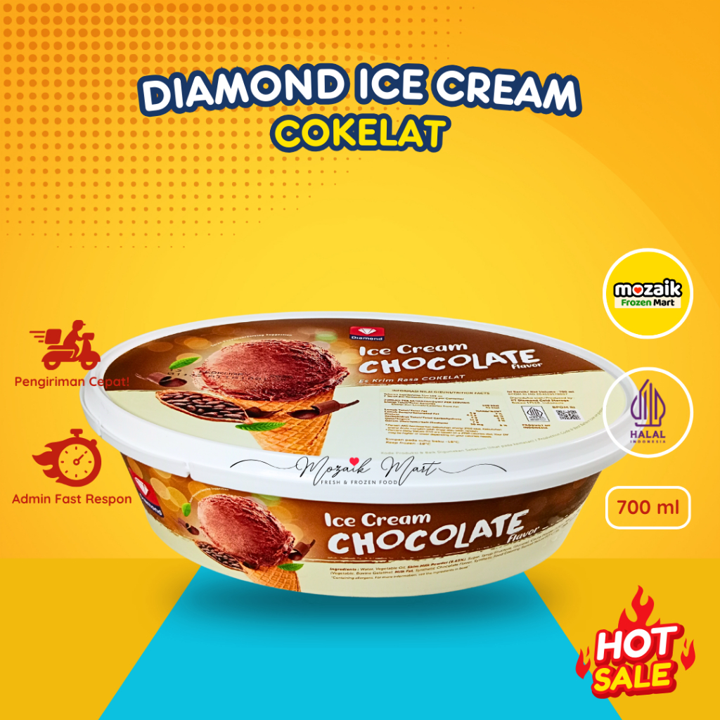 Jual Es Krim Diamond Coklat 700 ml-Ice Cream Cokelat/Chocolate/Mozaik ...