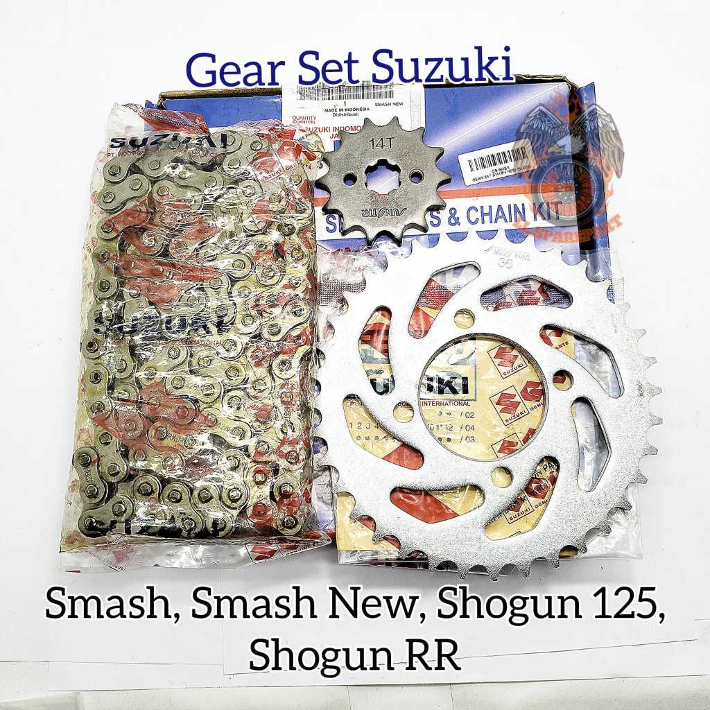 Jual GEAR SET PLUS RANTAI SUZUKI ASLI ORIGINAL SMASH NEW SHOGUN 125 SP ...