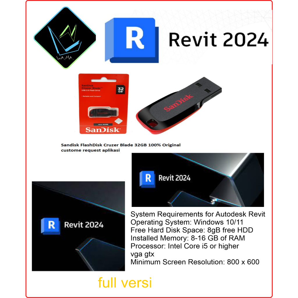 Jual Revit 2024 kemasan flashdisk 32 gb | Shopee Indonesia