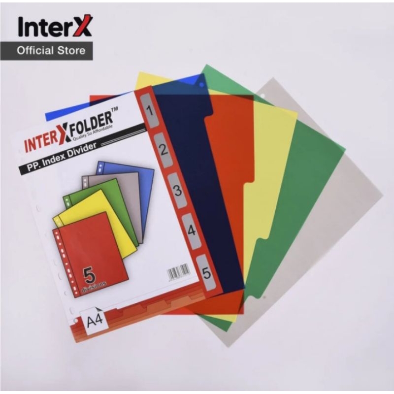 Jual Index Divider A4 Inter X 5 Tab / Pembatas Binder Ordner | Shopee ...