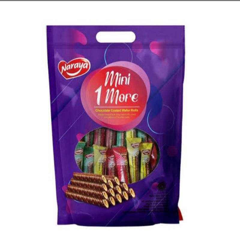 Jual Naraya Mini 1 More Chocolate Coated Wafer Rolls - Wafer Salut ...
