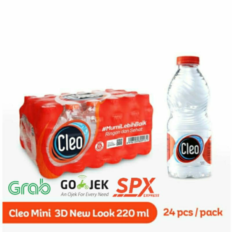 Jual Cleo Botol Mini 220ml isi 24 Air Mineral Murah | Shopee Indonesia