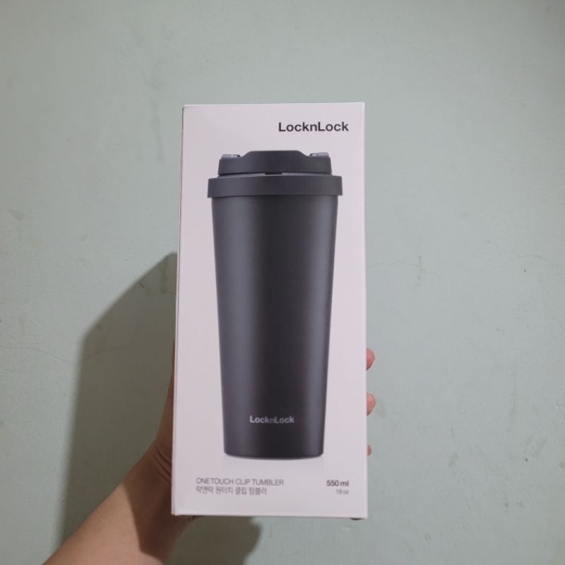 Jual Tumblr LocknLock One Touch Clip 550ml (Hitam) | Shopee Indonesia