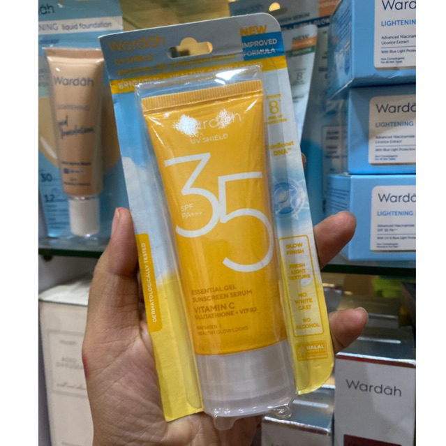 Jual WARDAH SUNSCREEN Gel SPF 35 - WARDAH UV SHIELD SPF 50 PA++++ AIRY ...