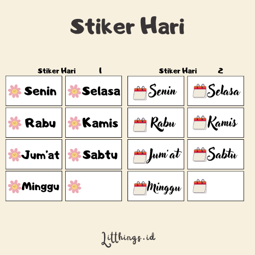 Jual Stiker Nama Hari | Kertas Stiker | Shopee Indonesia
