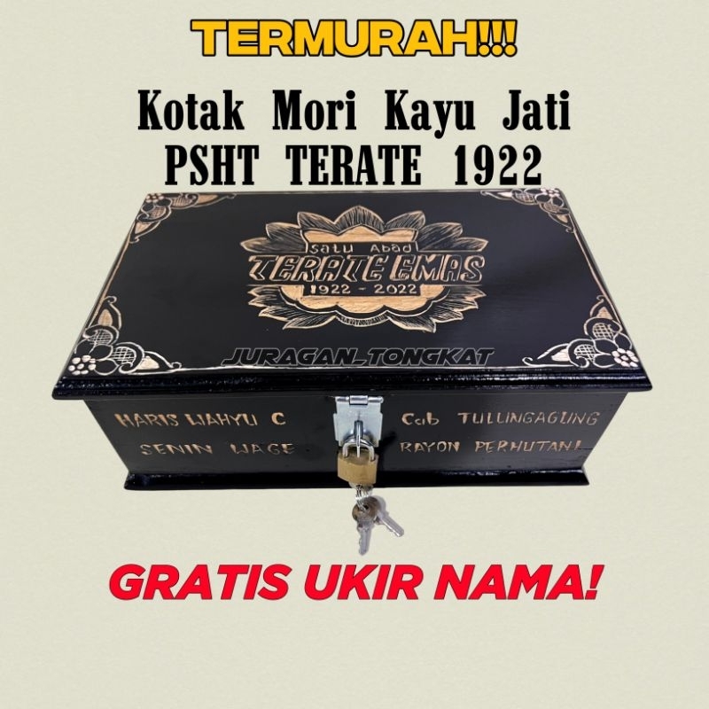 Jual Kotak Mori PSHT Kayu Jati Ukir FREE UKIR NAMA motif Ukir Terate ...
