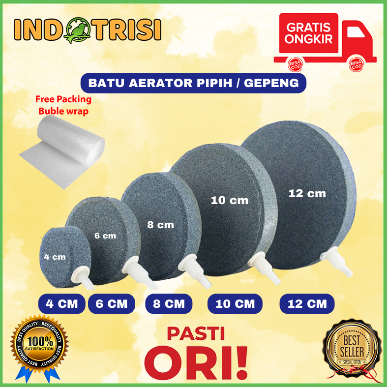 Jual Batu Aerator Bulat Pipih 40 60 80 100 120 Batu Aerasi gepeng ...