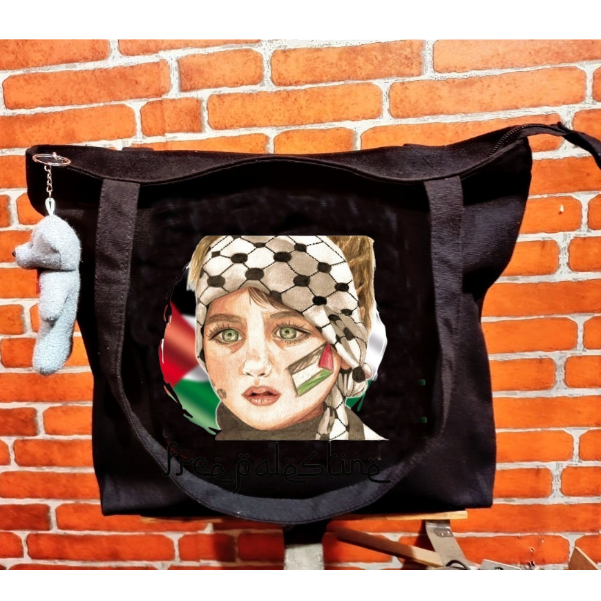 Jual Tas Tote Bag Resleting Palestina Tas Bahu Wanita Free Palestine | Shopee Indonesia