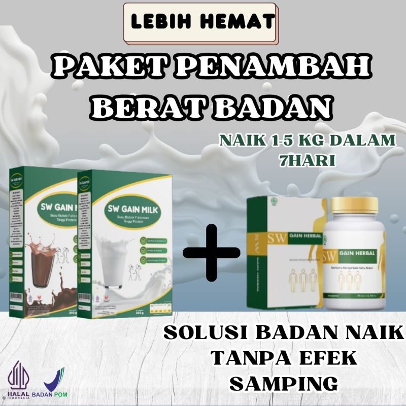 Jual SPECIAL PROMO SW Gain Herbal isi 30kapsul free 1box SW GAIN MILK 200gr | Shopee Indonesia