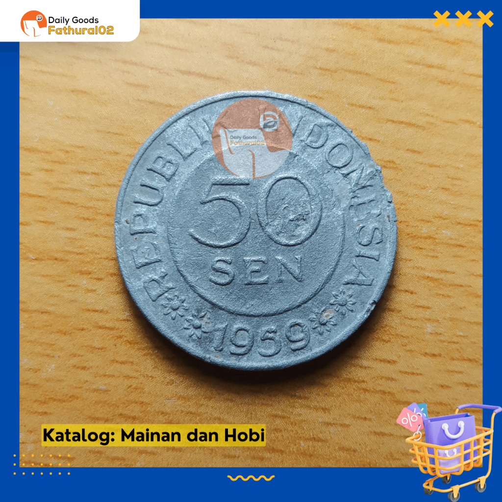 Jual Uang Koin Kuno 50 Sen Emisi Tahun 1959 (Seri 2 / Alumunium) | Shopee Indonesia