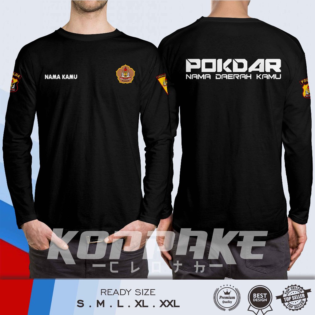 Jual Kaos POKDAR KAMTIBMAS Gratis Nama Kamu dan Nama Daerah Kamu Lengan ...