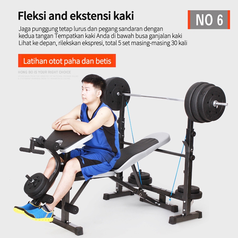 Jual Epic Finds Bench Press Adjustable Multi Gym Weight Bench Barbell ...