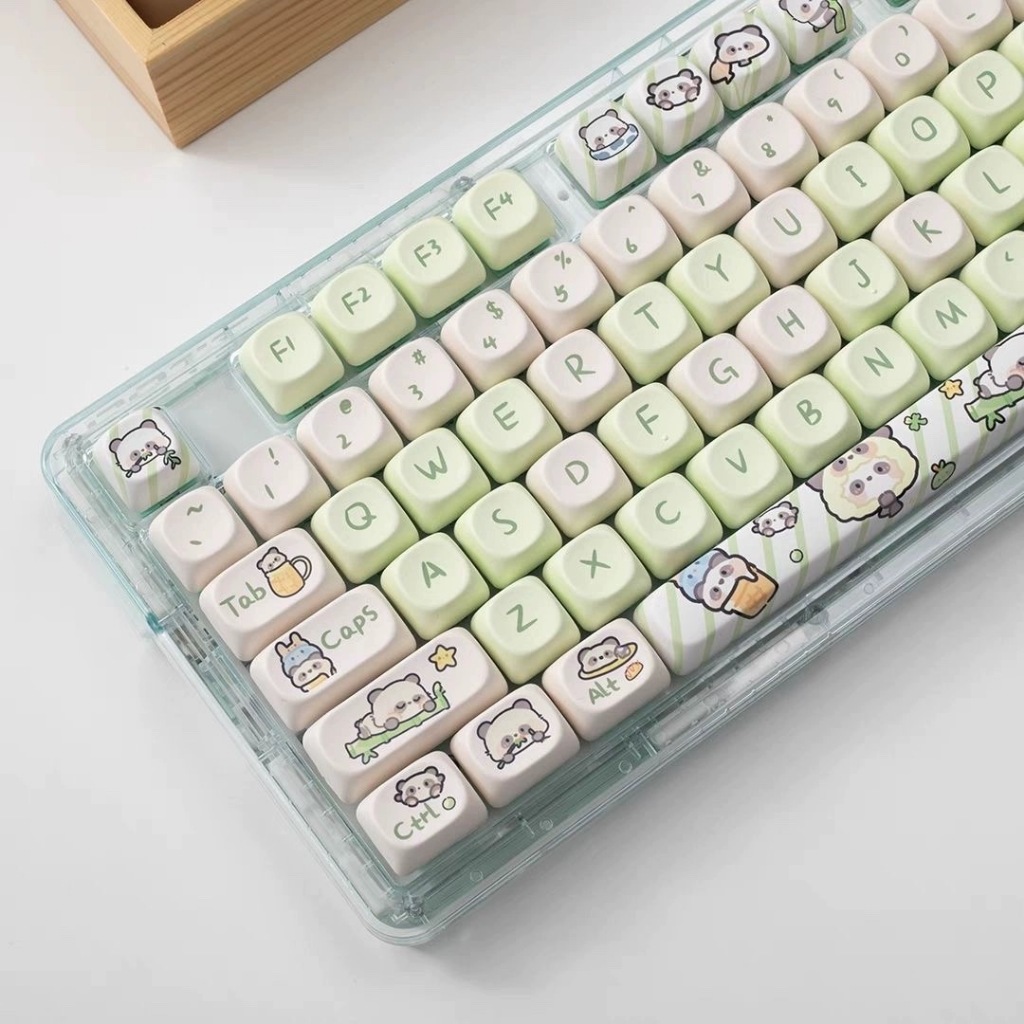 Jual Zifriend Cute Panda Keycaps PBT Dye-sublimated MOA Height 135 Keys ...
